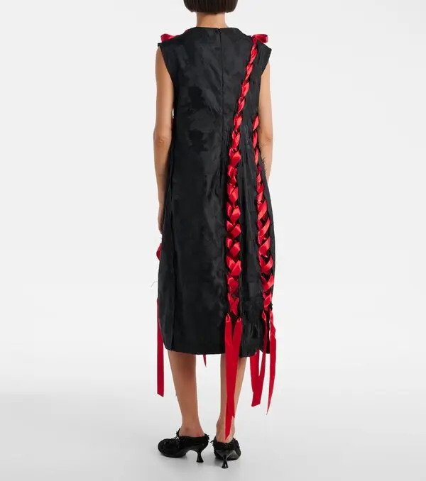 Simone Rocha Satin-trimmed Brocade Midi Dress