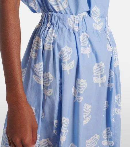 Marni Floral Cotton Poplin Midi Skirt