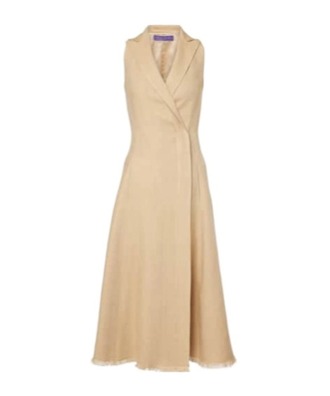 Ralph Lauren Silk And Linen Midi Dress - Nude