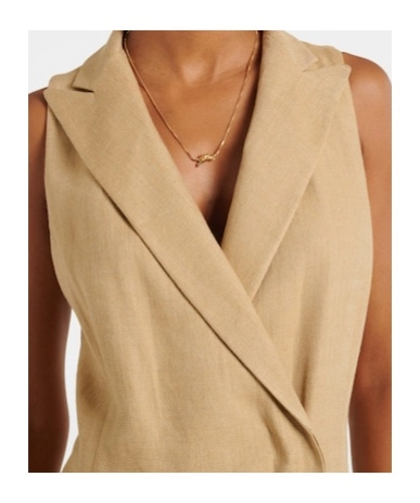 Ralph Lauren Silk And Linen Double-breasted Midi Dress - Nude