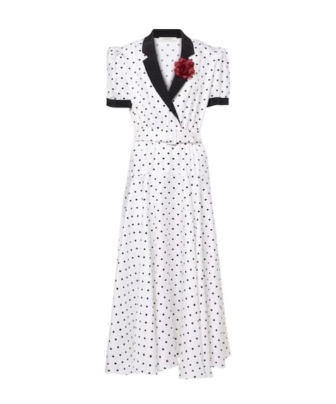 RODARTE Polka Dot Silk Twill Midi Dress