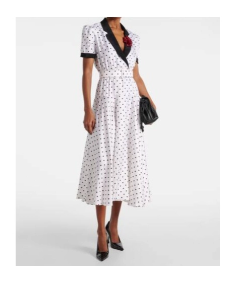 RODARTE Polka Dot Silk Twill Midi Dress