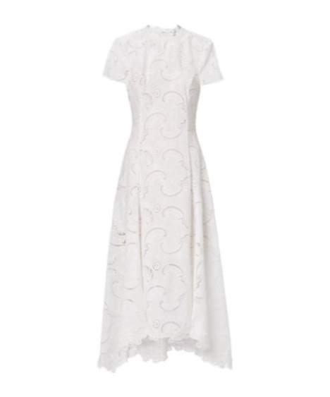 Oscar De La Renta Guipure Lace Midi Dress - White