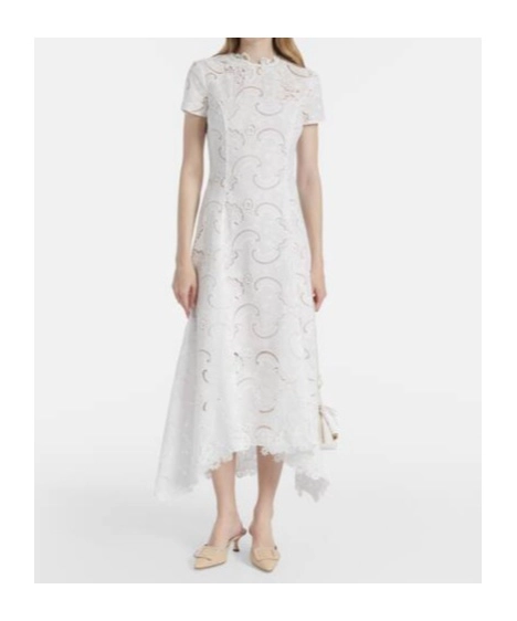 Oscar De La Renta Guipure Lace Midi Dress