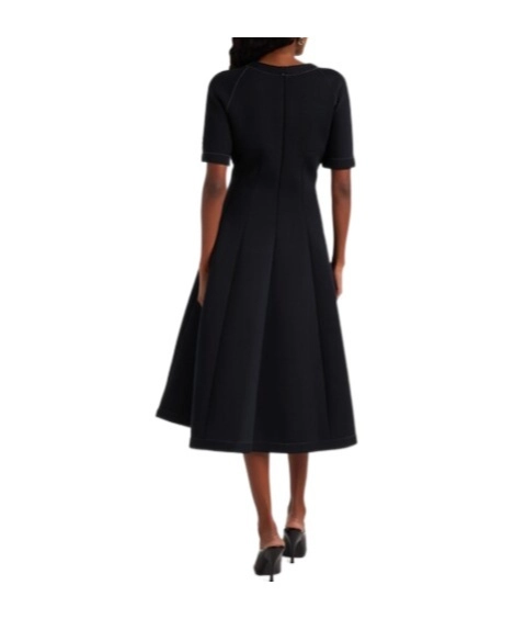 Marni Cotton-blend Jersey Midi Dress With Pleated Skirt