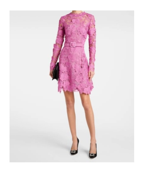 Oscar De La Renta Floral Lace Minidress