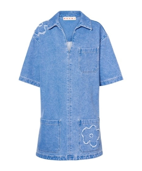 Marni Patch-applique Denim Minidress