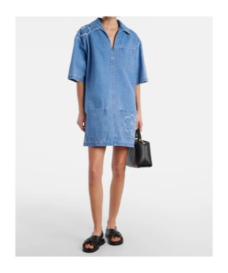 Marni Patch-applique Denim Minidress