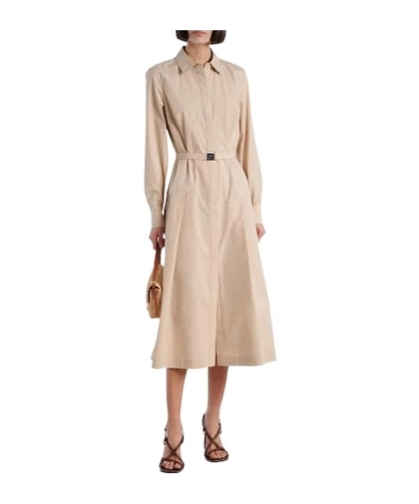 Tory Burch Pleated Cotton-blend Shirt Dress