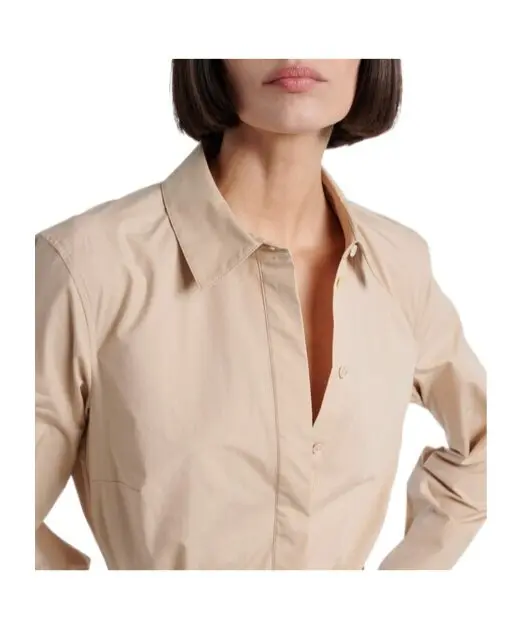 Tory Burch Pleated Cotton-blend Shirt Dress