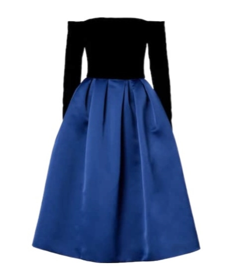 Carolina Herrera Off-shoulder Crêpe And Satin Midi Dress - Blue
