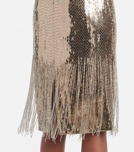 Ralph Lauren Embellished Silk Midi Dress