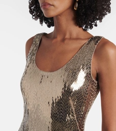 Ralph Lauren Embellished Silk Midi Dress