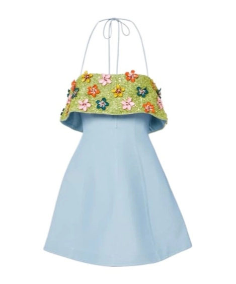 ALEMAIS Yasmine Embellished Minidress - Blue