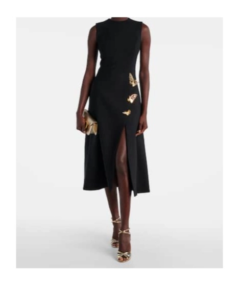 Oscar De La Renta Embellished Wool-blend Cocktail Dress