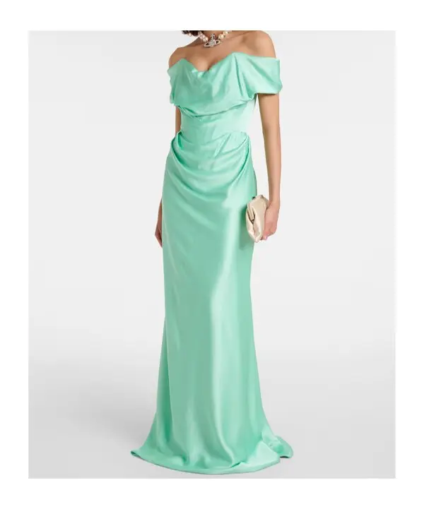 VIVIENNE WESTWOOD Nova Cocotte Satin Corset Gown - Green