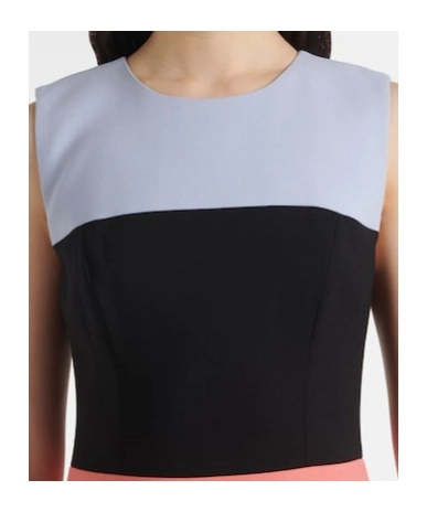 Carolina Herrera Colorblocked Wool-blend Midi Dress