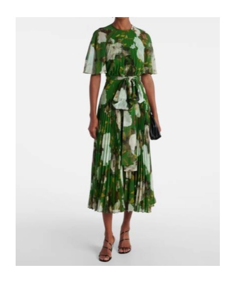 Erdem Floral Pleated Midi Dress