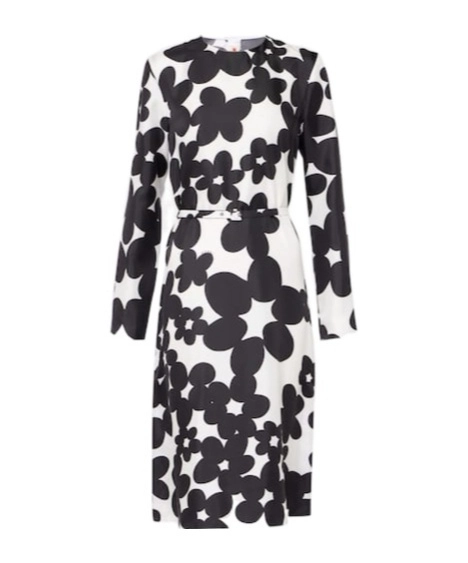 Marni Printed Silk Midi Dress - Black