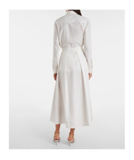 Elie Saab Embroidered Cotton Midi Skirt - White