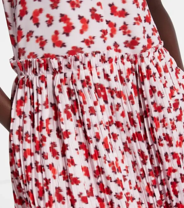 JIL SANDER Sleeveless Floral Print Midi Dress