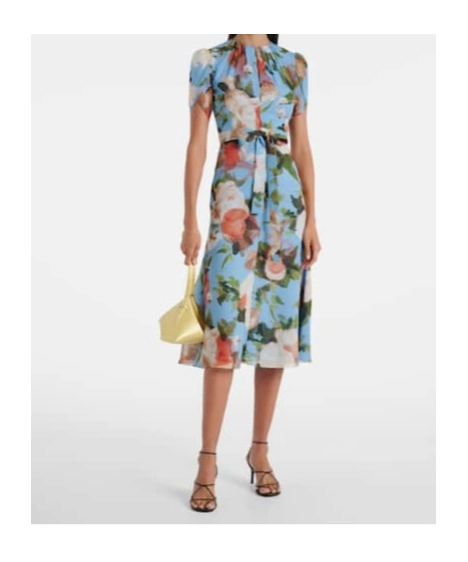 Erdem Floral Silk Voile Midi Dress