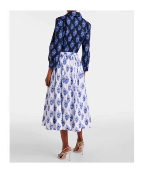 Carolina Herrera Floral Cotton-blend Midi Skirt
