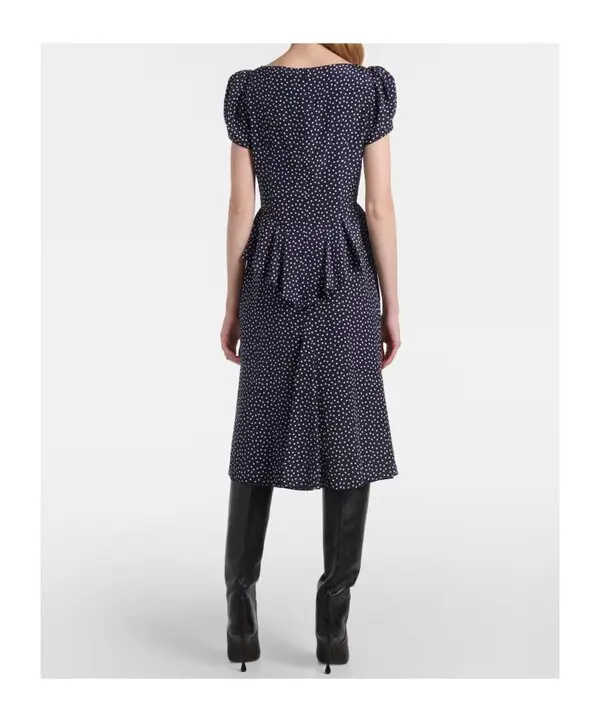 Alessandra Rich Polka-dot Silk Midi Dress
