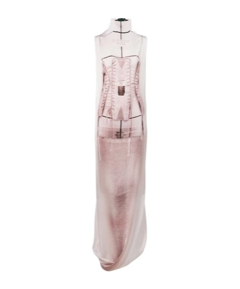 JEAN PAUL GAULTIER Trompe L'œil Draped Satin Maxi Dress - Pink