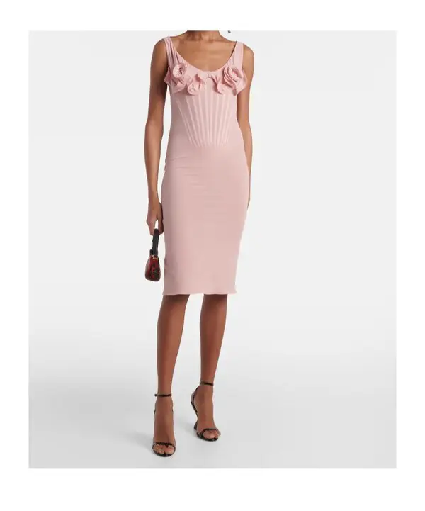 Magda Butrym Floral-applique Silk-blend Bustier Dress