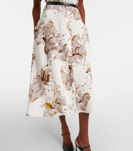 Altuzarra Kiera Printed Silk Shirt Dress - Nude