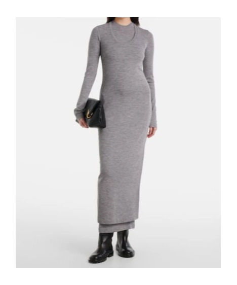 JIL SANDER Virgin Wool Midi Dress