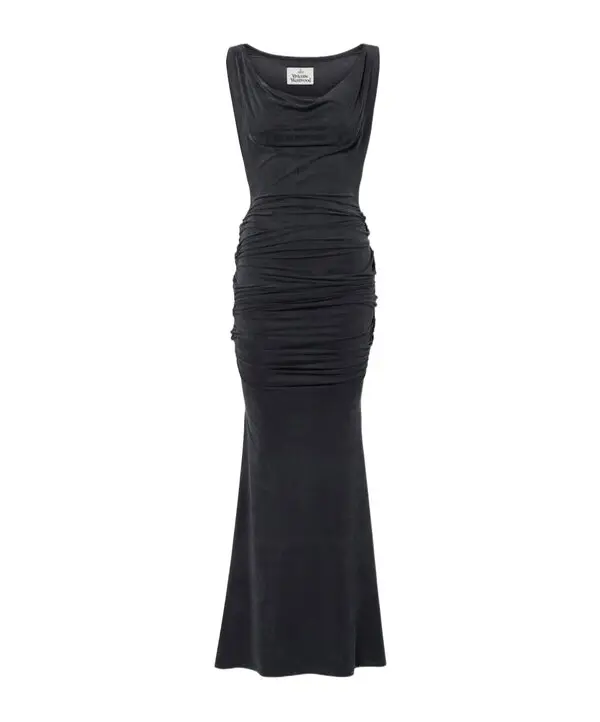 VIVIENNE WESTWOOD Liz Draped Jersey Maxi Dress - Black
