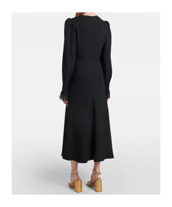 Alessandra Rich Lace-trimmed Satin Midi Dress