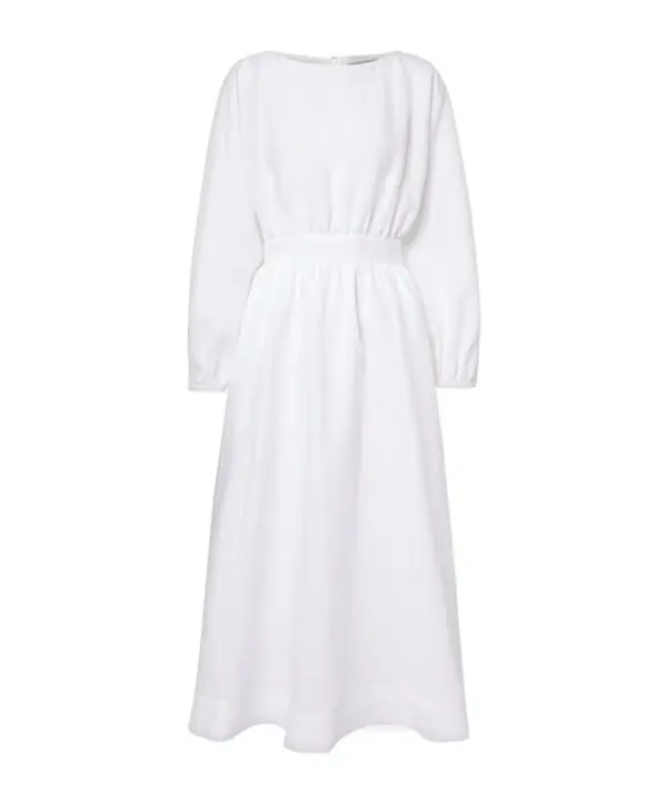 Gabriela Hearst Ahmose Linen Maxi Dress - White