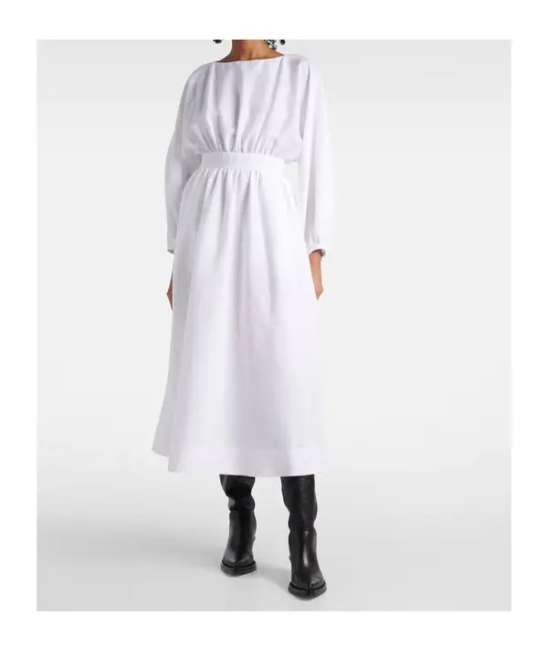 Gabriela Hearst Ahmose Linen Maxi Dress - White