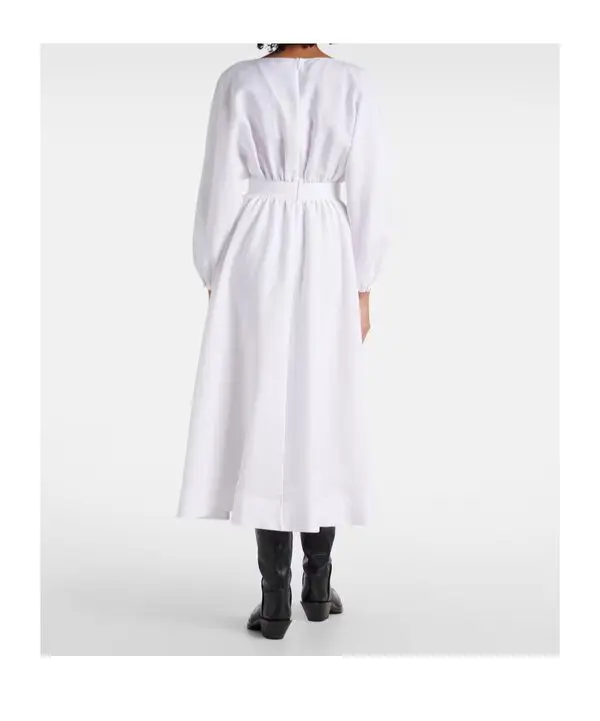 Gabriela Hearst Ahmose Linen Maxi Dress - White