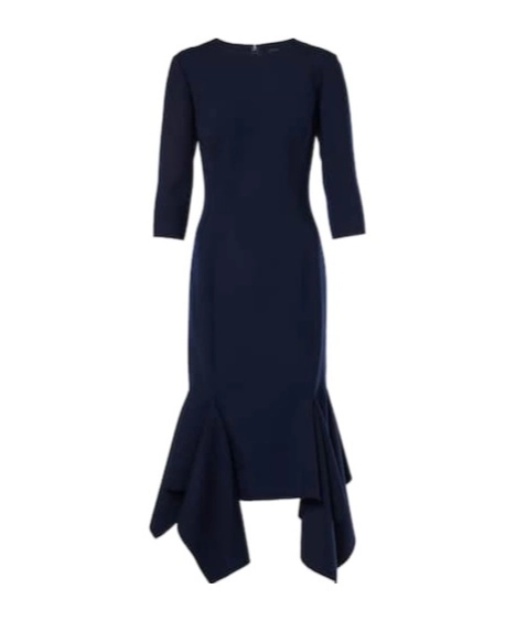 Oscar De La Renta Pleated Wool-blend Midi Dress