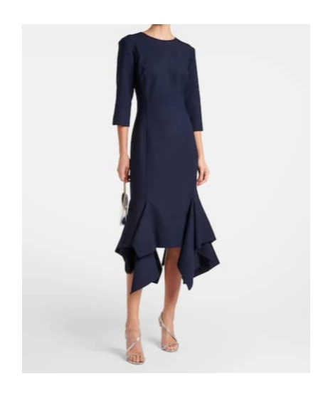 Oscar De La Renta Pleated Wool-blend Midi Dress
