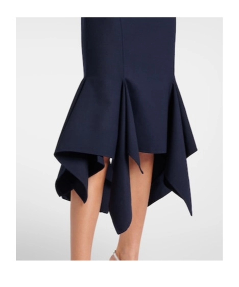 Oscar De La Renta Pleated Wool-blend Midi Dress