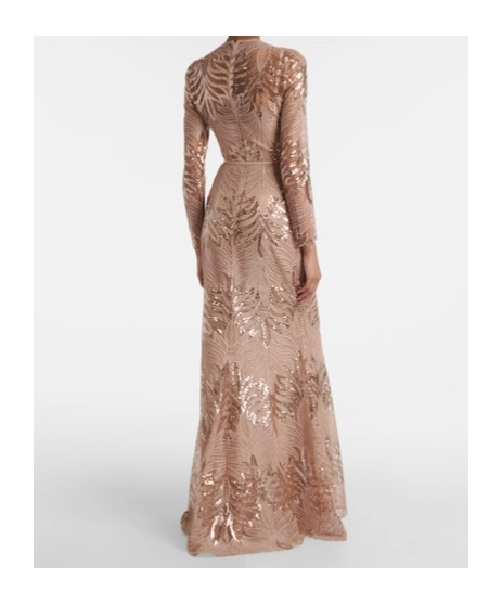 Elie Saab Embroidered Sequined Tulle Gown