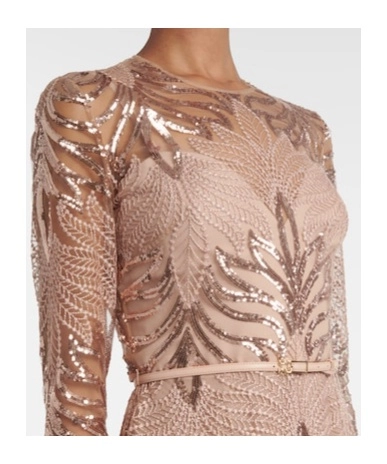 Elie Saab Embroidered Sequined Tulle Gown