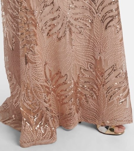 Elie Saab Embroidered Sequined Tulle Gown