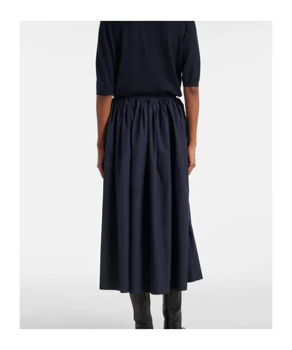 Gabriela Hearst Chiara Cotton Midi Skirt - Blue