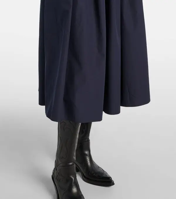 Gabriela Hearst Chiara Cotton Midi Skirt - Blue