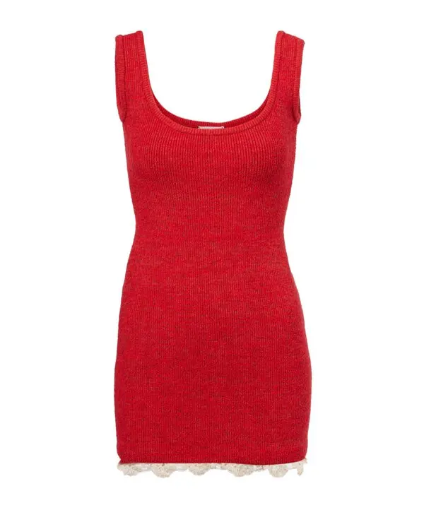 Magda Butrym Lace-trimmed Minidress - Red