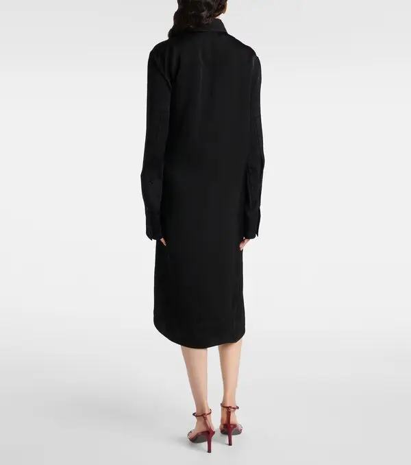 JIL SANDER Midi Shirt Dress With Front Ties