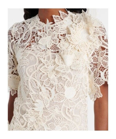 Oscar De La Renta Floral Lace Minidress