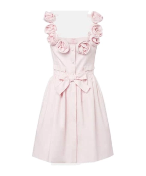 Giambattista Valli Floral-appliqué Cotton Minidress - Pink