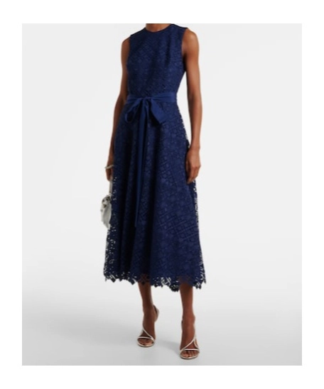 Elie Saab Bow-detail Macramé Midi Dress